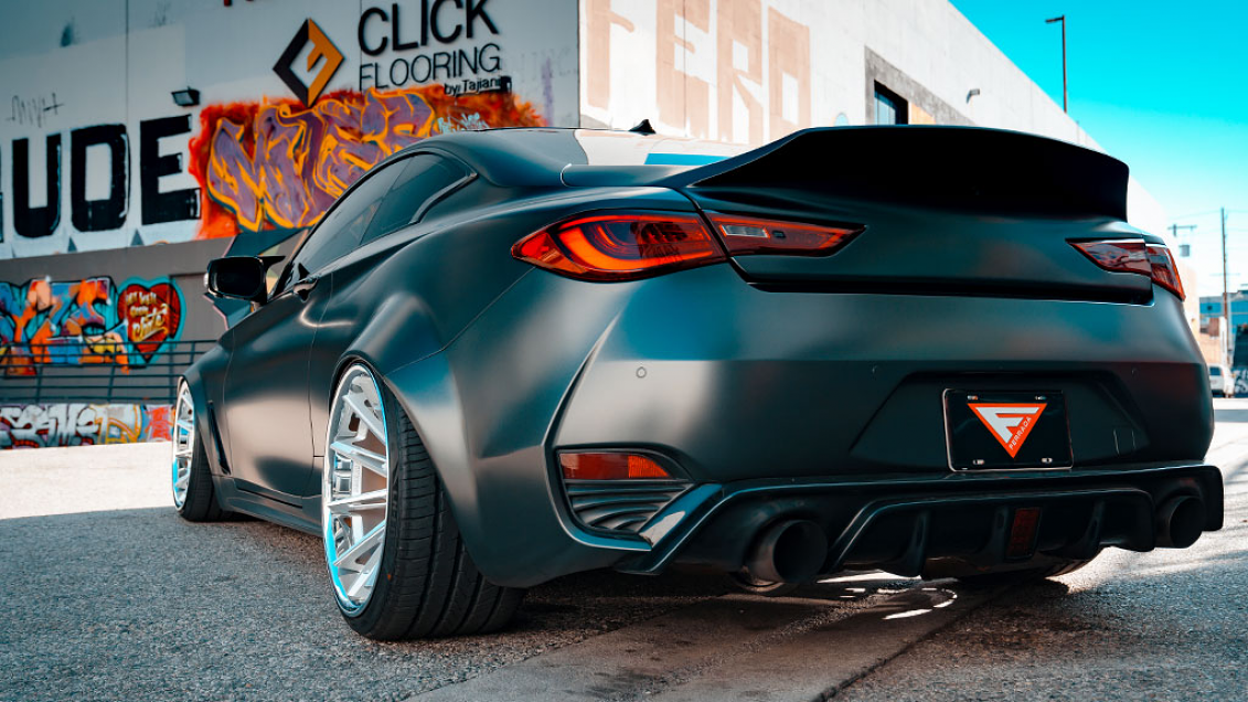 2021 Infiniti Q60 on 20" Ferrada Wheels CM2 Silver Machined with Chrome Lip | Gallery | AudioCityUSA