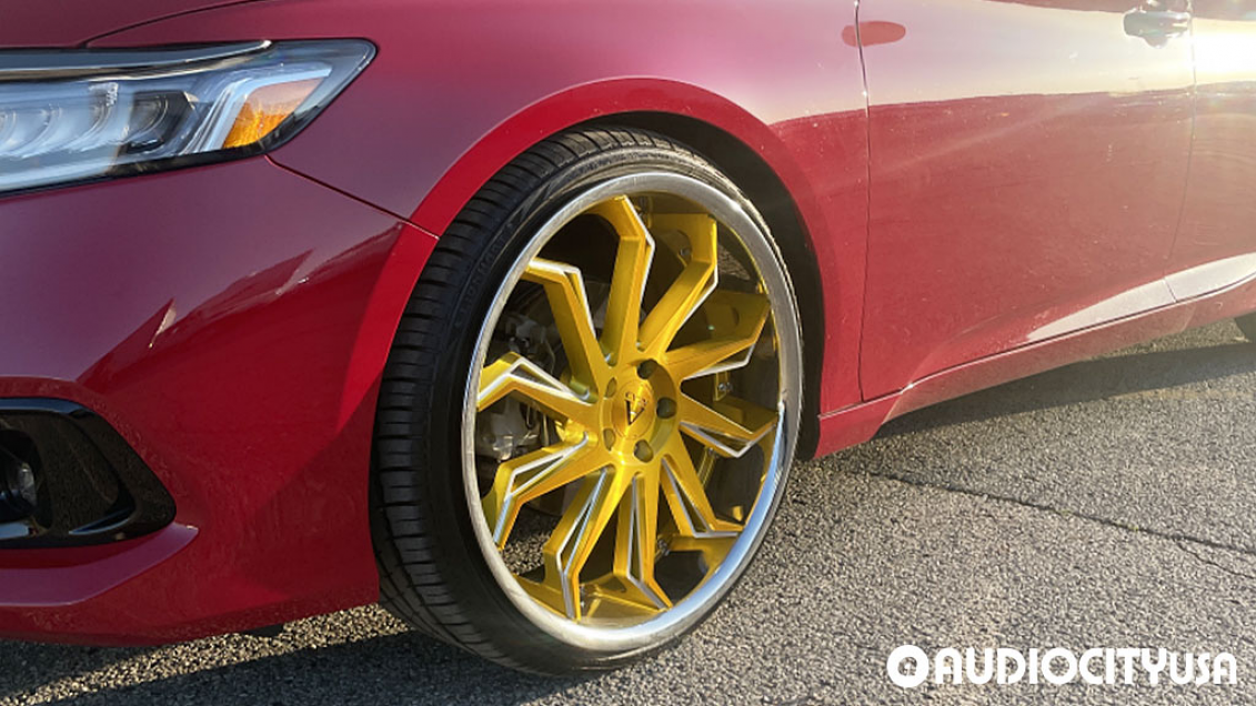 2021 Honda Accord on 22" AZAD Wheels AZ1101 Gold Brush with Chrome SS ...