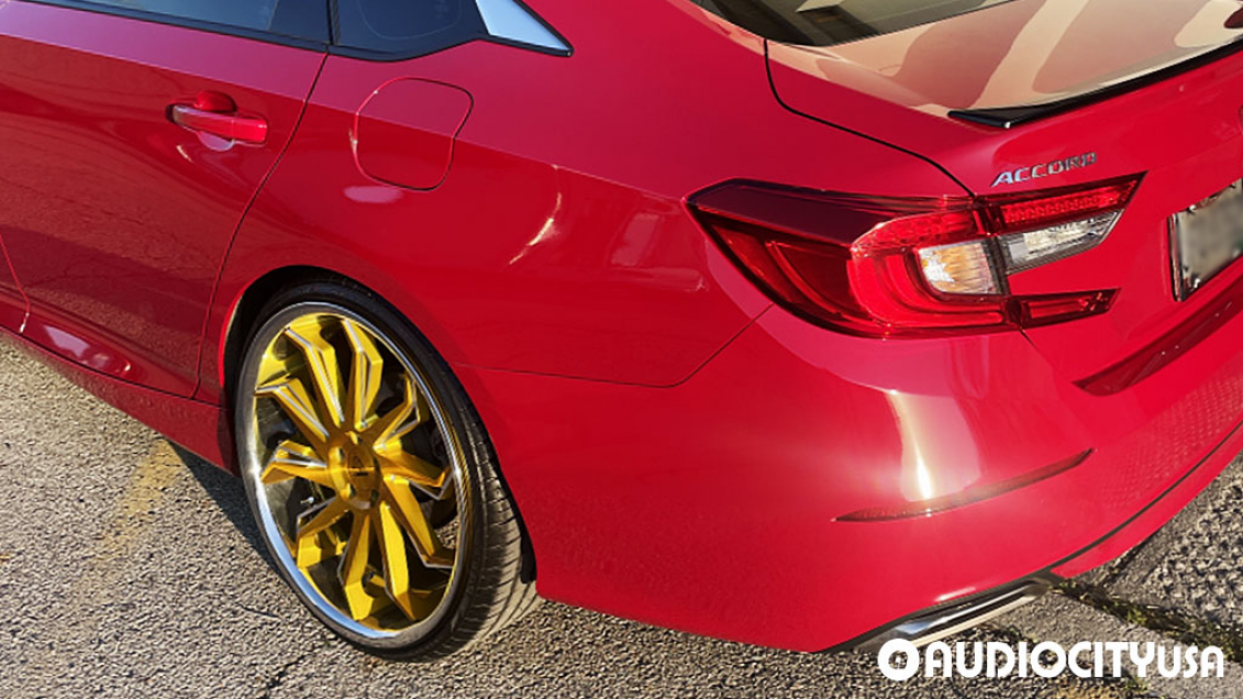 2021 Honda Accord on 22" AZAD Wheels AZ1101 Gold Brush with Chrome SS ...