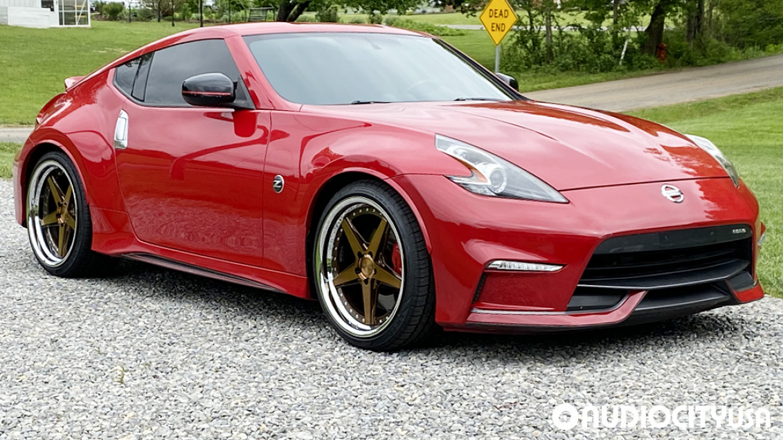 2017 Nissan 370Z Brembo on 20" Rennen Wheels CSL 7 Bronze with Chrome ...