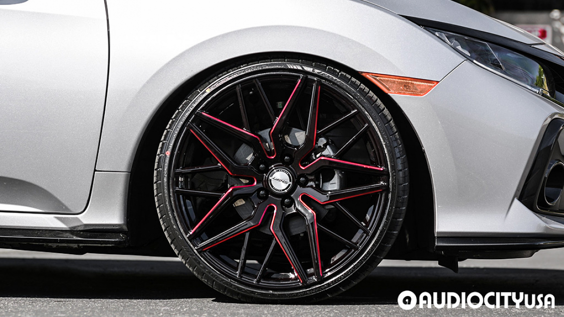 2021 Honda Civic on 20" Shift Wheels Spring Gloss Black with Candy Red ...