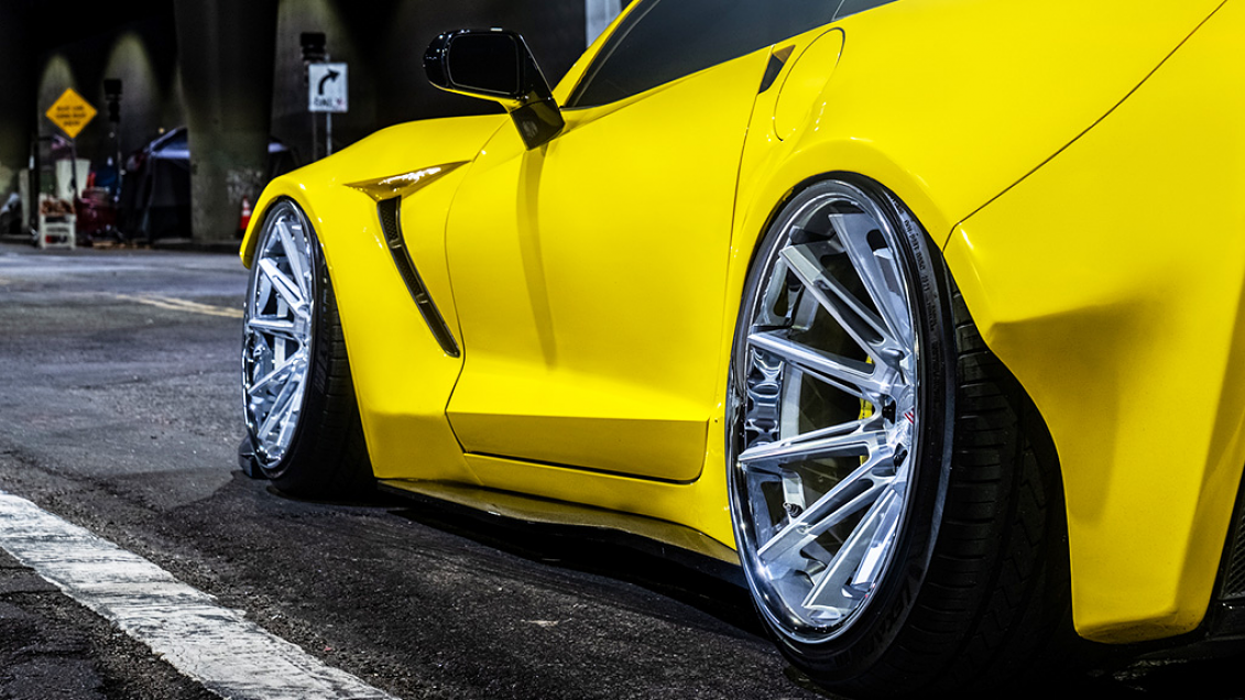 2019 Chevrolet Corvette on 20" Ferrada Wheels CM2 Silver Machined with ...