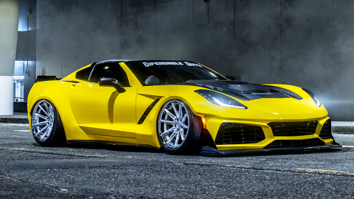 2019 Chevrolet Corvette on 20" Ferrada Wheels CM2 Silver Machined with ...