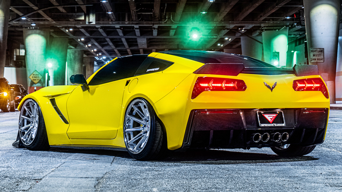 2019 Chevrolet Corvette on 20" Ferrada Wheels CM2 Silver Machined with ...