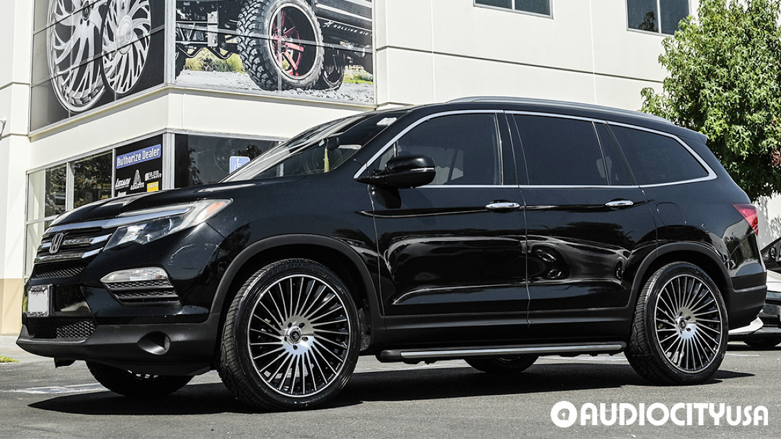 2017 Honda Pilot on 22" Road Force Wheels RF23 Black Machined | Gallery ...