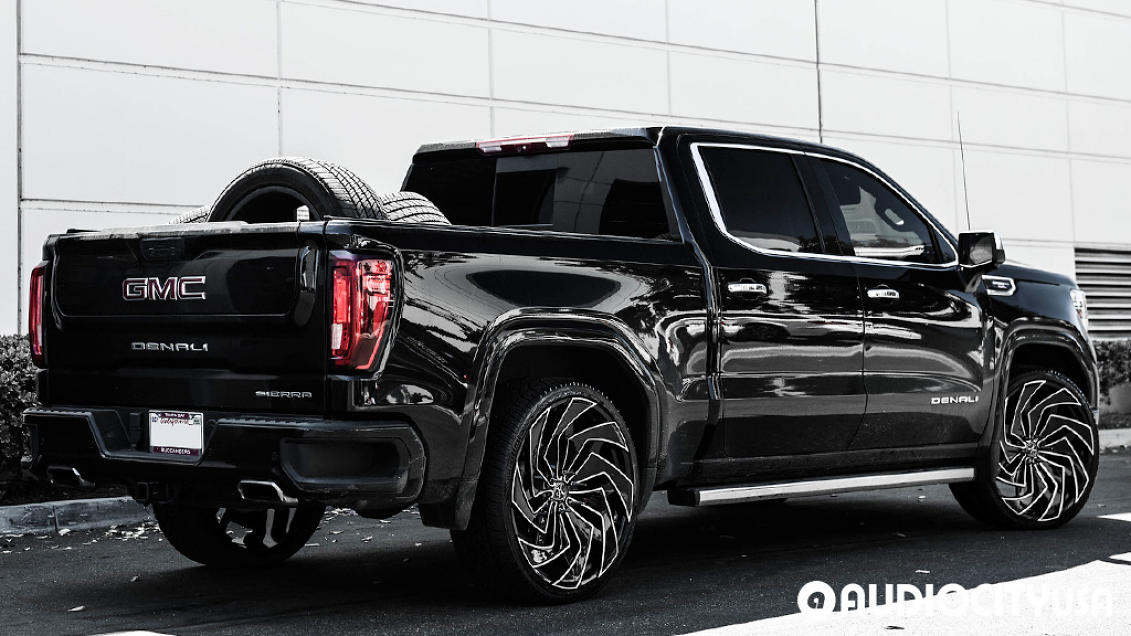 2020 GMC Sierra 1500 on 26" Xcess Wheels X04 Gloss Black Milled Edge ...