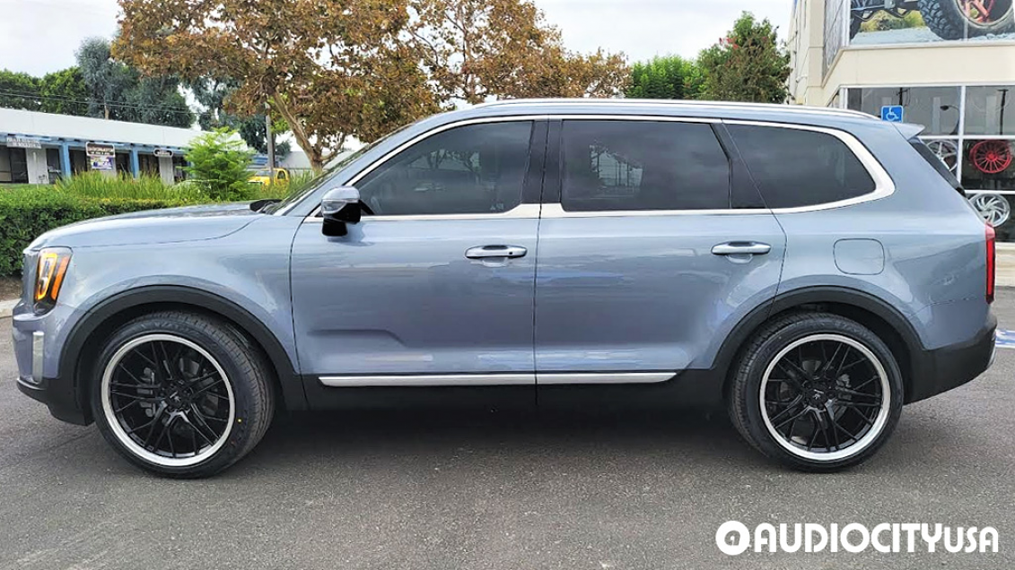 2020 KIA Telluride on 22" Verde Wheels V14 Modus Gloss Black with ...