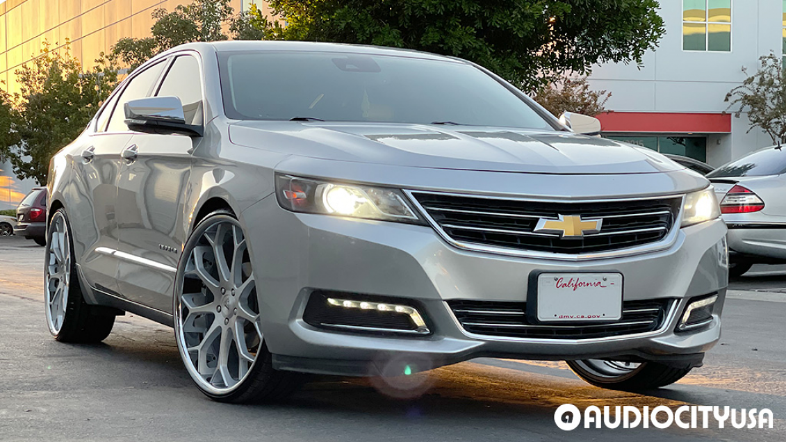 2018 Chevrolet Impala on 24" Azad Wheels AZ99 Silver with Chrome SS Lip ...