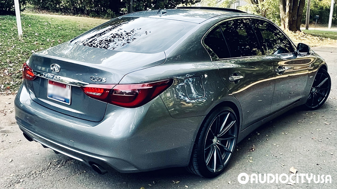 2019 Infiniti Q50 on 20" Curva Wheels CFF46 Flow Forged Gunmetal | Gallery | AudioCityUSA