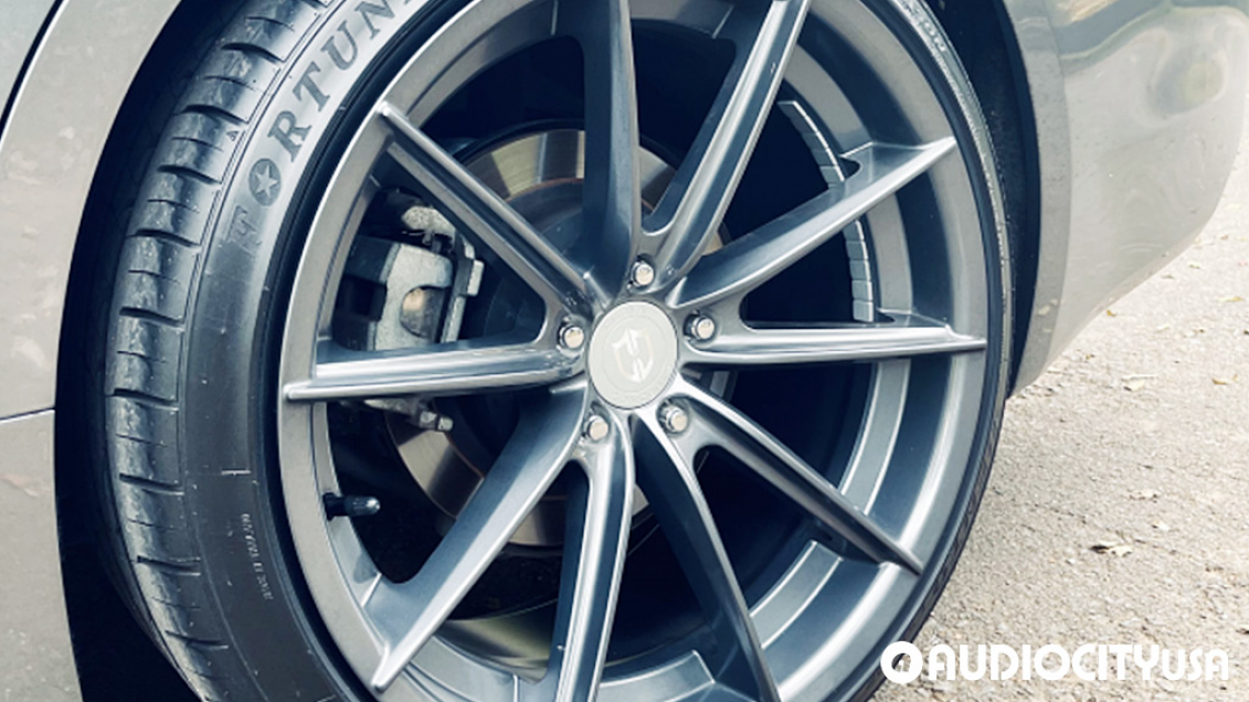 2019 Infiniti Q50 on 20" Curva Wheels CFF46 Flow Forged Gunmetal ...