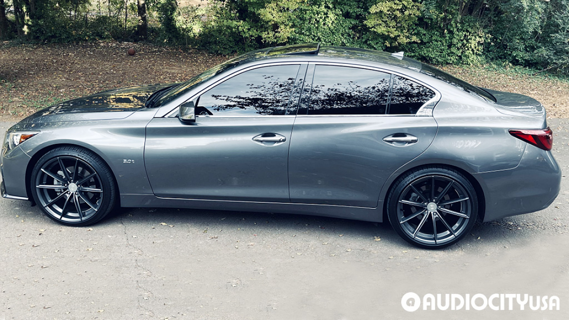 2019 Infiniti Q50 on 20" Curva Wheels CFF46 Flow Forged Gunmetal | Gallery | AudioCityUSA