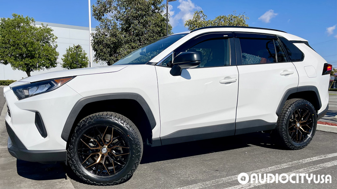 2019 Toyota RAV4 on 18" Shift Wheels Spring Black with Bronze Machined ...
