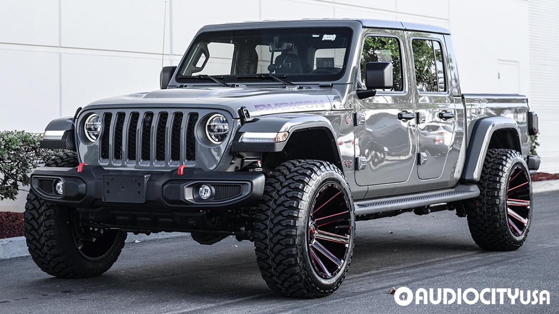 2022 Jeep Gladiator on 22" Fuel Off-Road Wheels D643 Contra Gloss Black ...