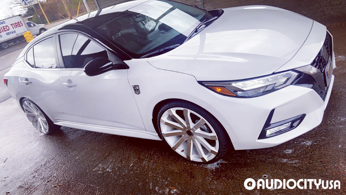 2022 Nissan Sentra on 20" Strada Wheels Gabbia White Machined | Gallery ...