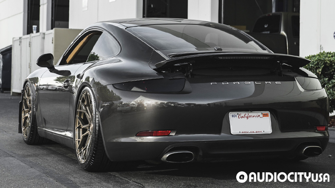 2013 Porsche 911 on 20" Stance Wheels SF10 Brushed Dual Bronze ...