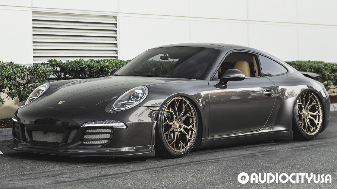 2013 Porsche 911 on 20" Stance Wheels SF10 Brushed Dual Bronze ...