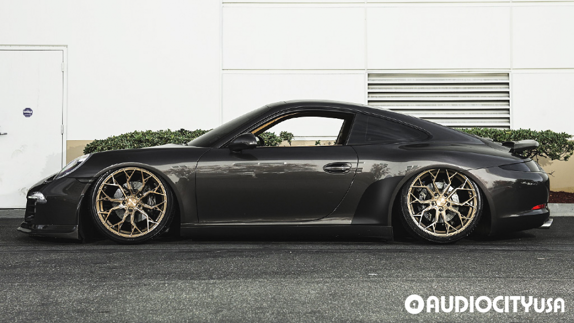 2013 Porsche 911 on 20" Stance Wheels SF10 Brushed Dual Bronze ...