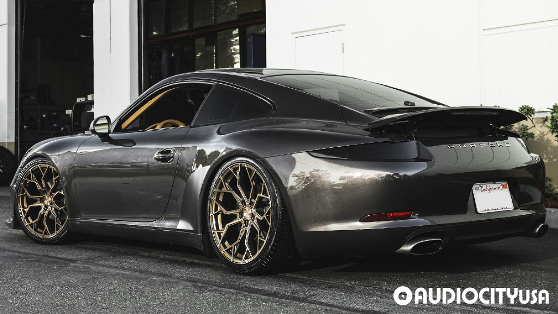 2013 Porsche 911 on 20" Stance Wheels SF10 Brushed Dual Bronze ...