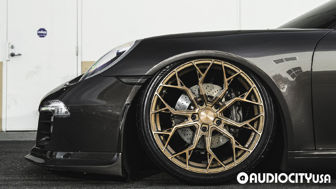 2013 Porsche 911 on 20" Stance Wheels SF10 Brushed Dual Bronze ...
