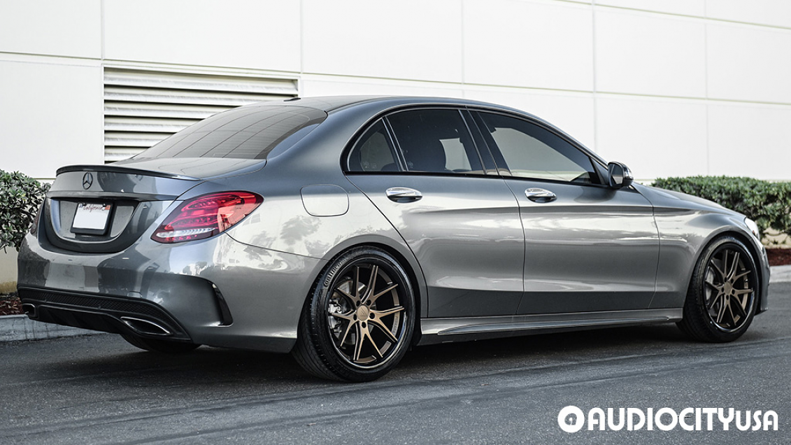 2018 Mercedes-Benz C-Class on 19" Ferrada Wheels FR2 Matte Bronze with ...