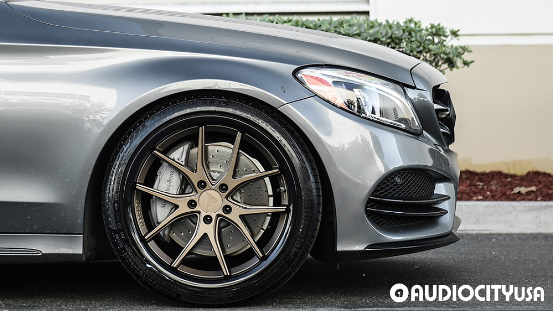 2018 Mercedes-Benz C-Class on 19" Ferrada Wheels FR2 Matte Bronze with ...