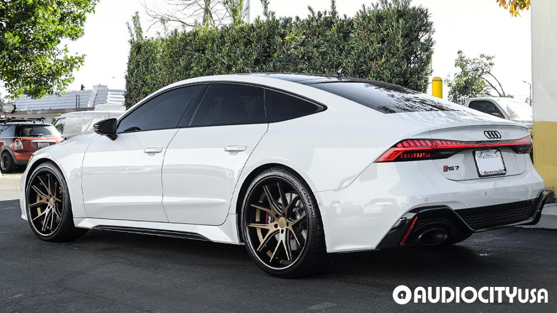 2023 Audi RS7 on 22" Ferrada Wheels FR2 Matte Bronze with Gloss Black ...