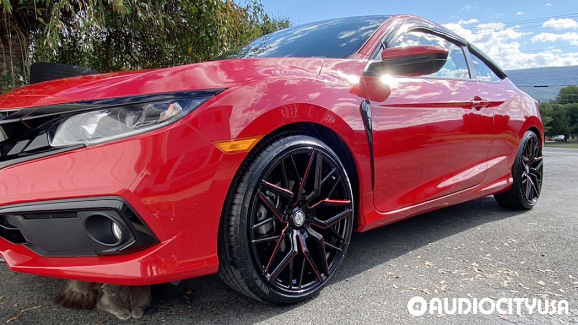 2020 Honda Civic on 20" Shift Wheels Spring Gloss Black with Candy Red ...