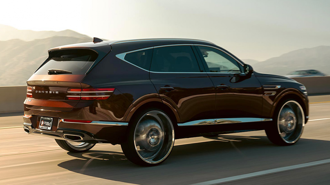 2022 Genesis GV80 on 26" Diablo Wheels Elite Chrome with Custom Color ...