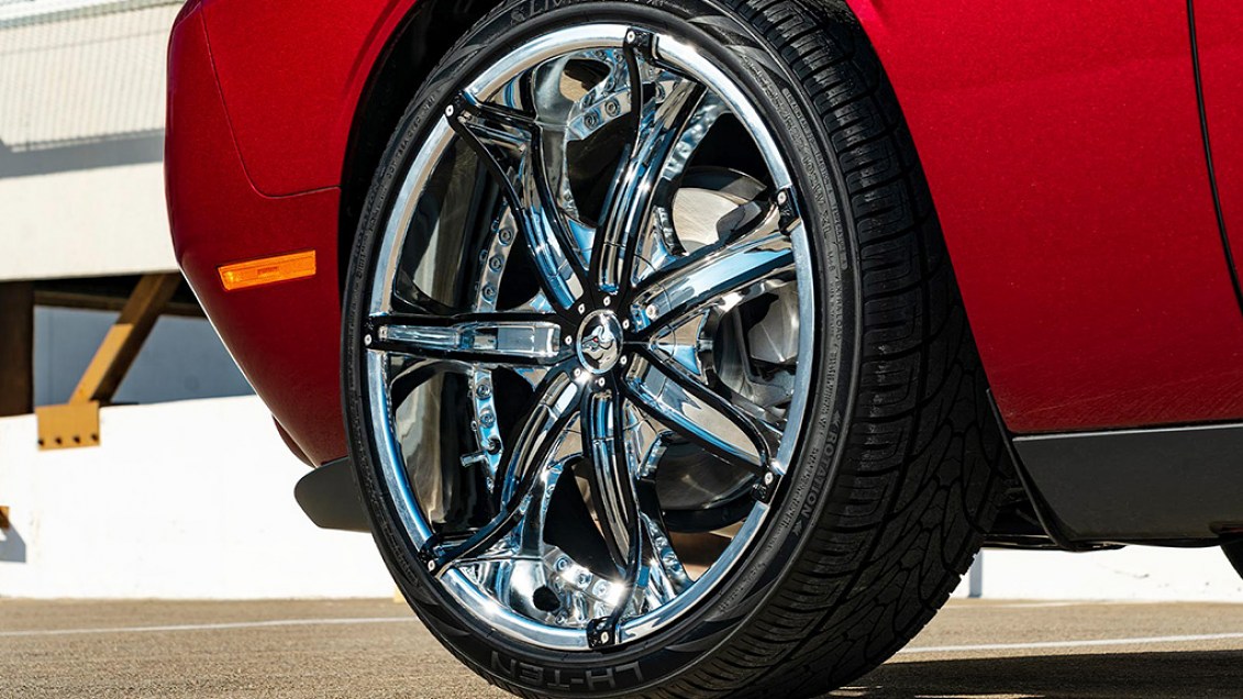 2020 Dodge Challenger RWD on 22" Diablo Wheels DNA Chrome with Black ...