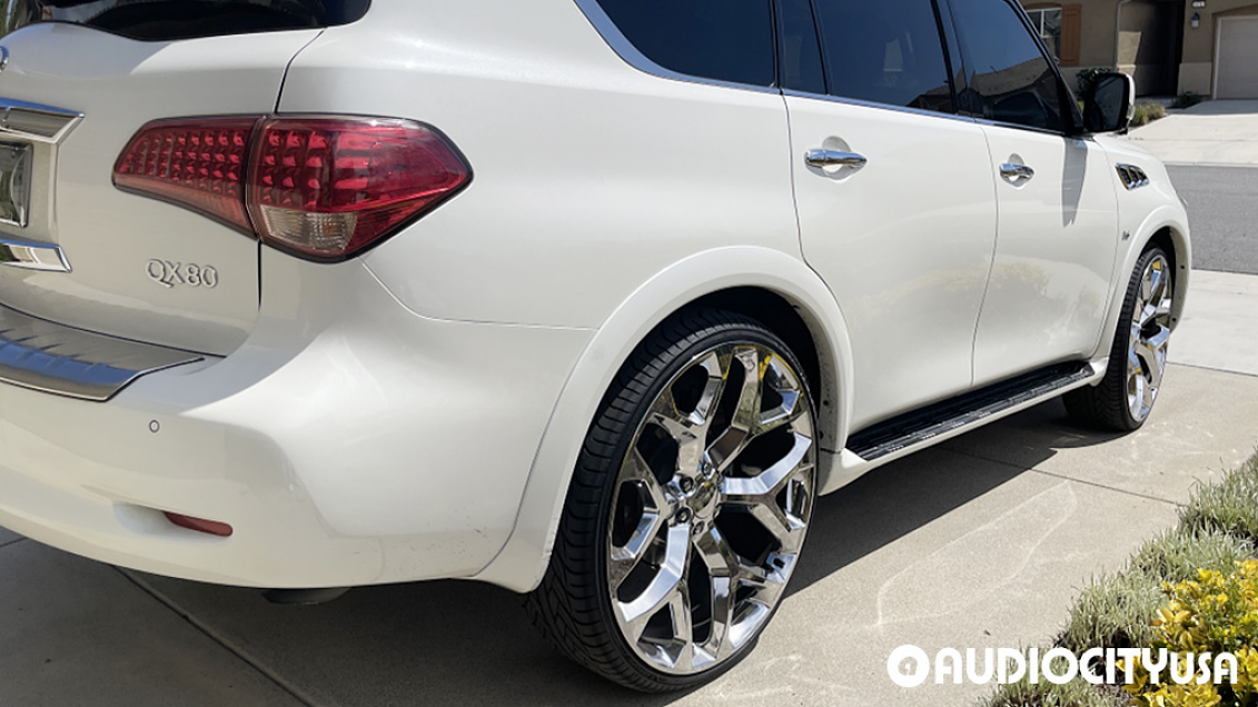 2017 Infiniti QX80 on 28" Strada Wheels Snowflake Chrome | Gallery ...