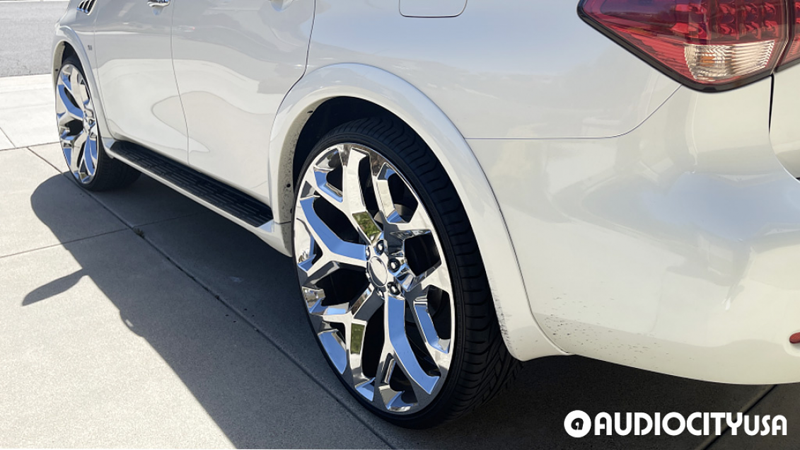 2017 Infiniti QX80 on 28" Strada Wheels Snowflake Chrome | Gallery ...