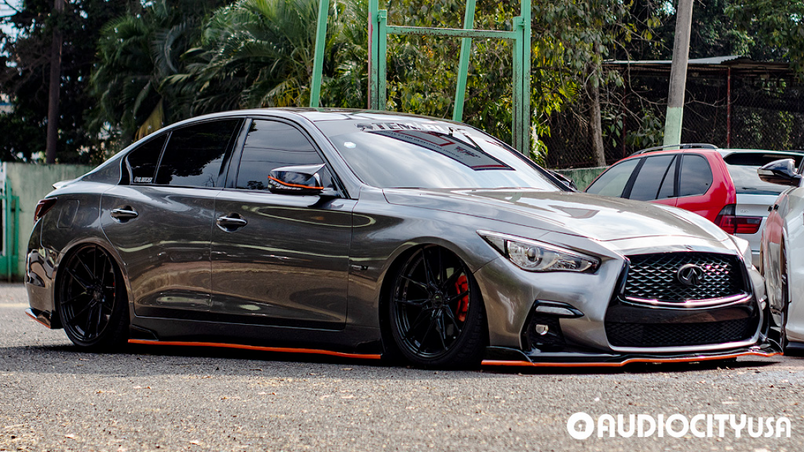 2015 Infiniti Q50 on 20" Vertini Wheels RFS1.8 Custom Gloss Black ...