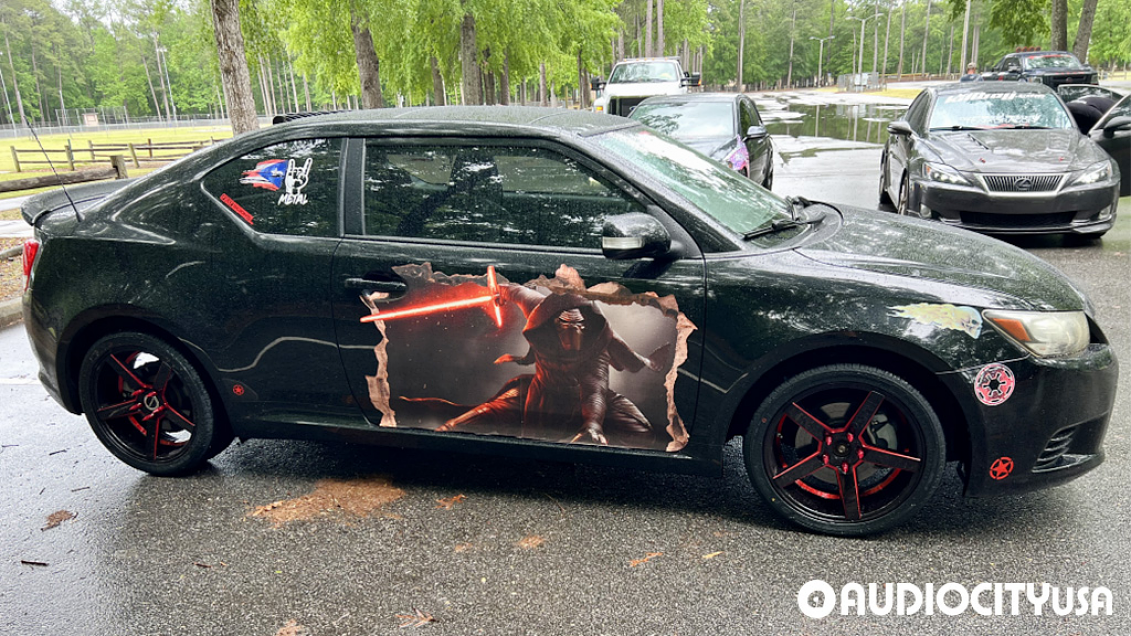 2012 Scion tC on 18" Strada Wheels Perfetto Gloss Black Candy Red ...