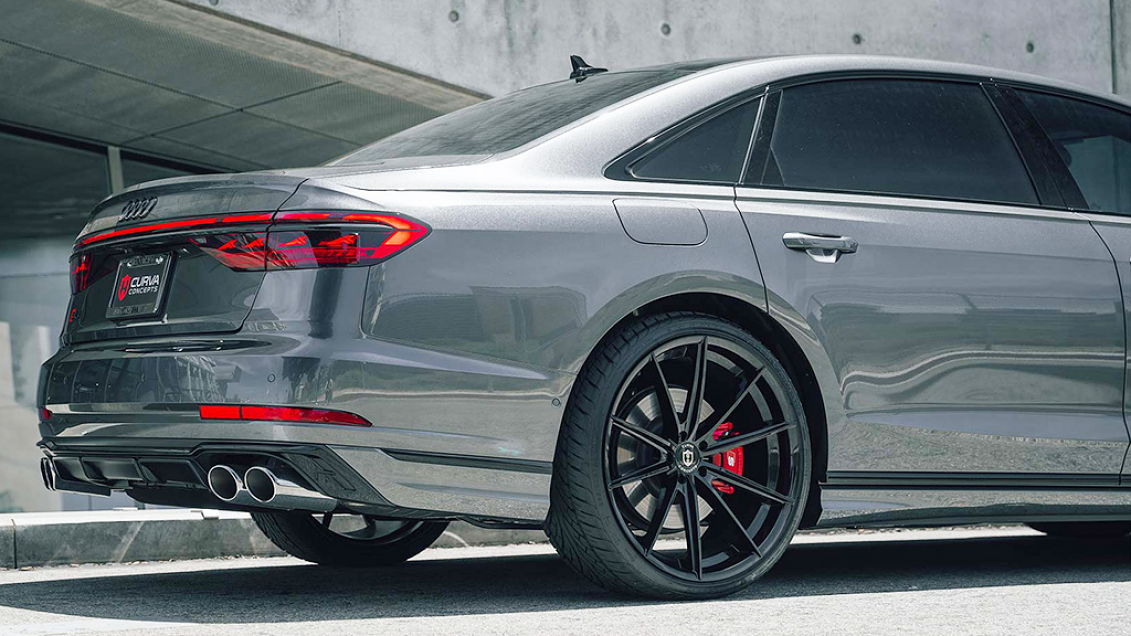 2022 Audi S8 on 22" Curva Wheels CFF46 Gloss Black | Gallery | AudioCityUSA