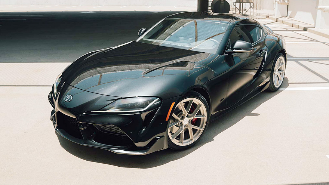 2020 Toyota Supra on 19" Curva Wheels CFF70 Brushed Clear Coat ...