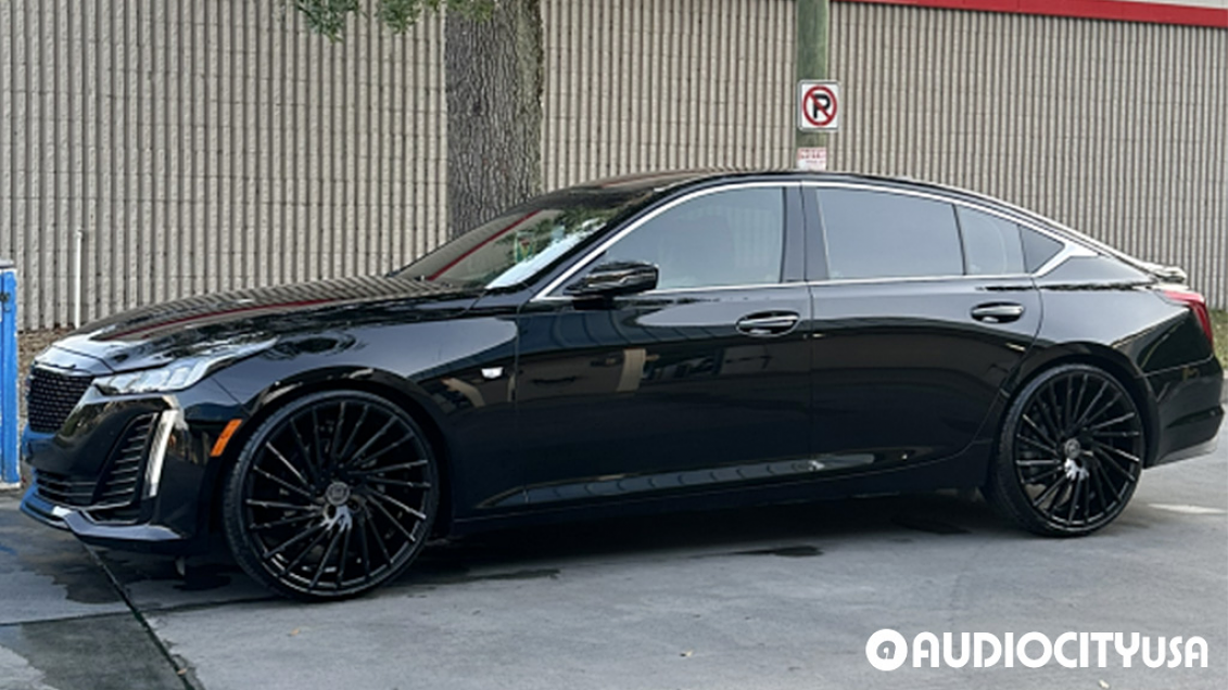 2022 Cadillac CT5 on 22" Lexani Wheels Wraith Gloss Black | Gallery | AudioCityUSA