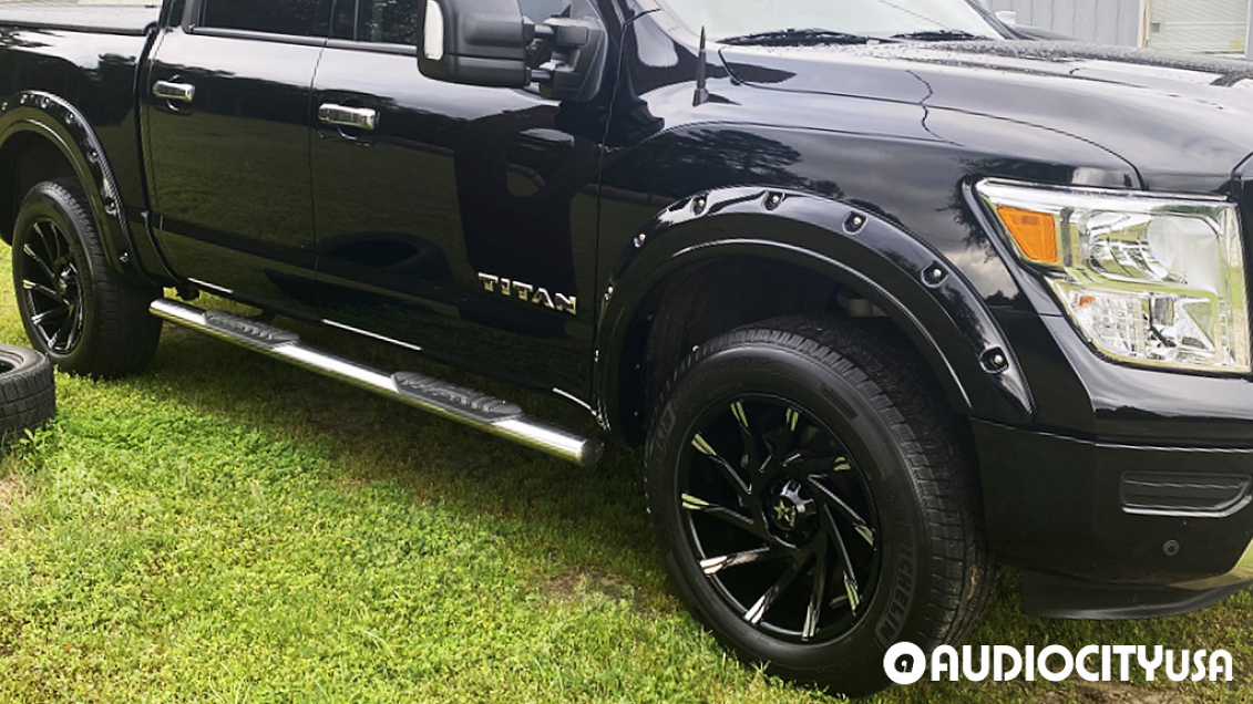 2021 Nissan Titan on 20" RBP Wheels 77R Spike Gloss Black Machined ...