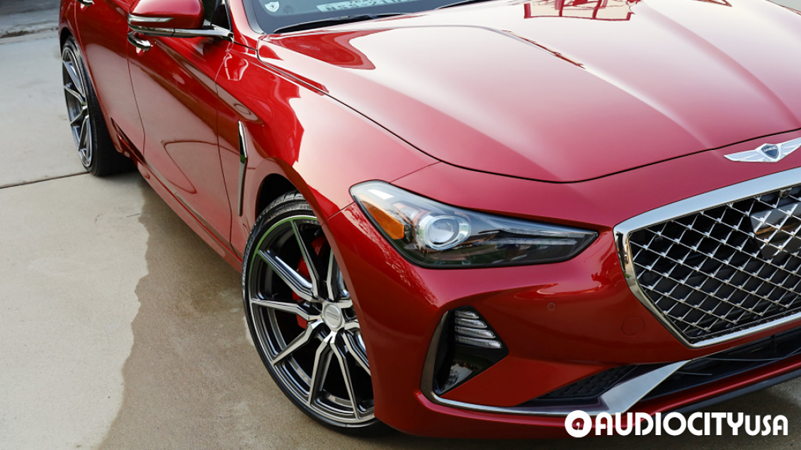 2019 Genesis G70 on 20" Vossen Wheels HF-3 Gloss Graphite Polished | Gallery | AudioCityUSA