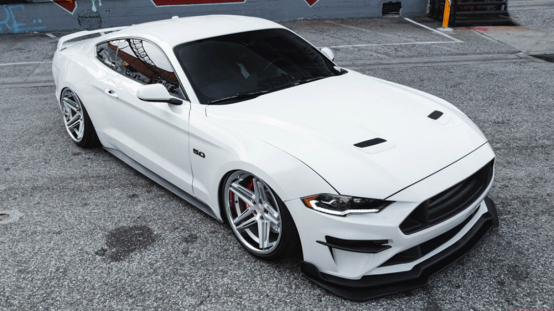 2020 Ford Mustang on 20" Ferrada Wheels CM1 Silver Machined with Chrome ...