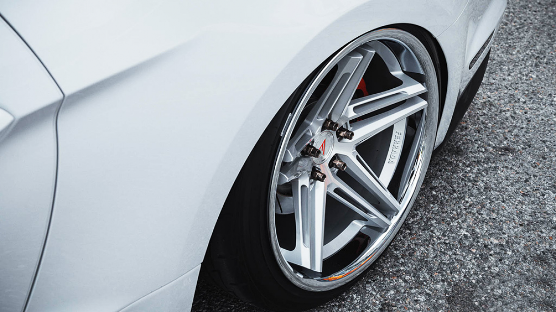 2020 Ford Mustang on 20" Ferrada Wheels CM1 Silver Machined with Chrome ...