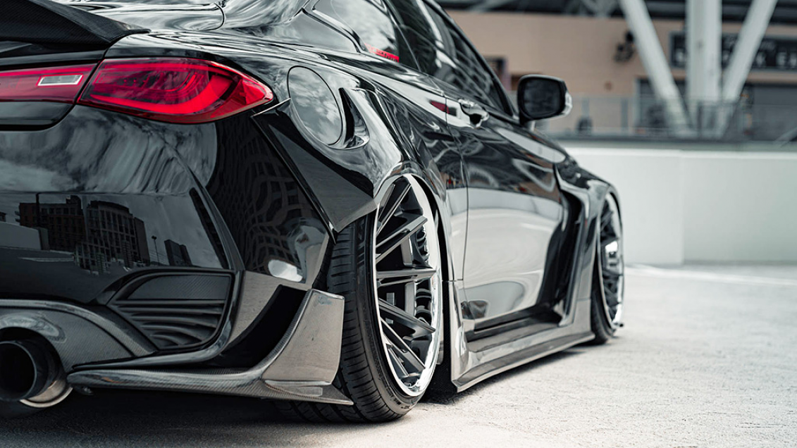 2021 Infiniti Q60 on 20" Ferrada Wheels CM2 Matte Graphite with Chrome ...