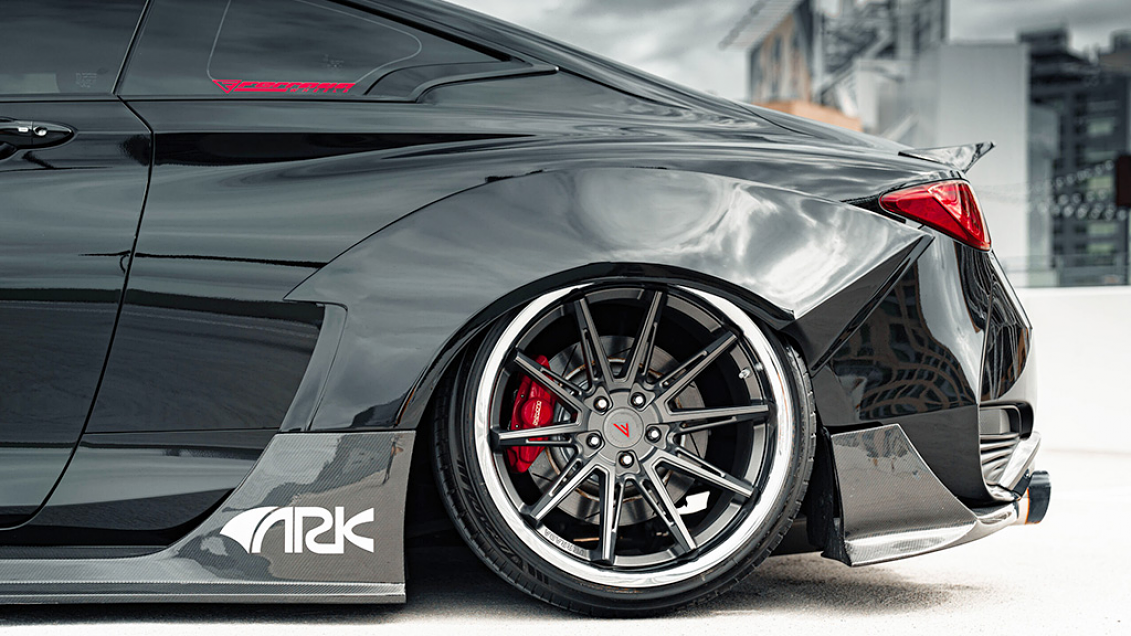 2021 Infiniti Q60 on 20" Ferrada Wheels CM2 Matte Graphite with Chrome Lip | Gallery | AudioCityUSA