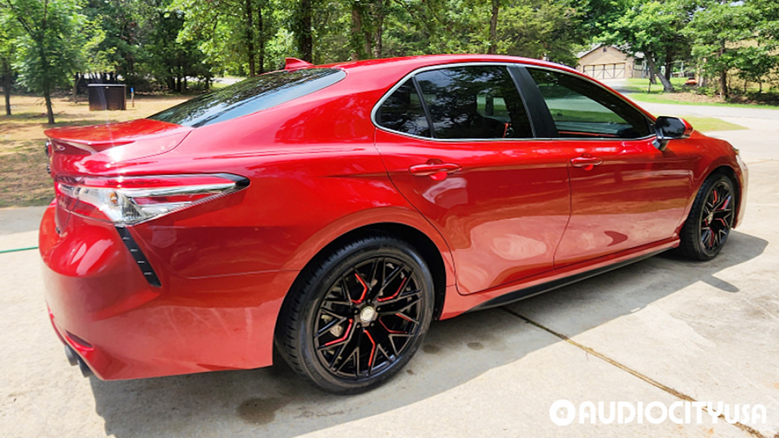 2020 Toyota Camry on 18" Shift Wheels Spring Gloss Black with Candy Red ...