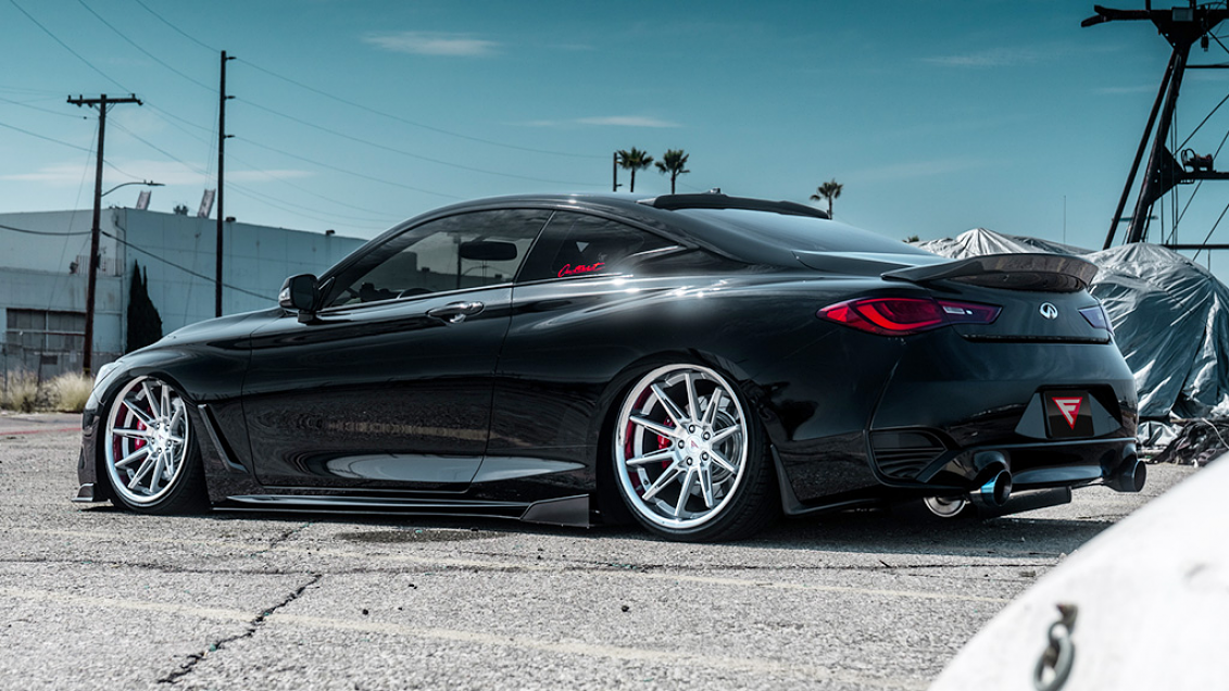 2020 Infiniti Q60 on 20" Ferrada Wheels CM2 Silver Machined with Chrome ...