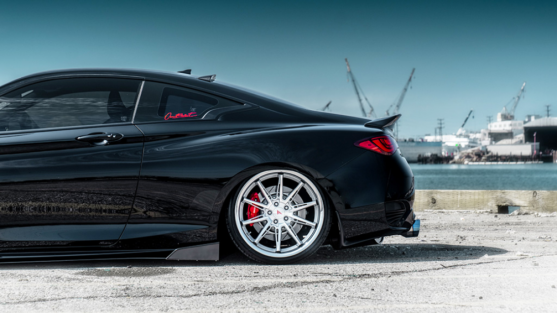 2020 Infiniti Q60 on 20" Ferrada Wheels CM2 Silver Machined with Chrome ...
