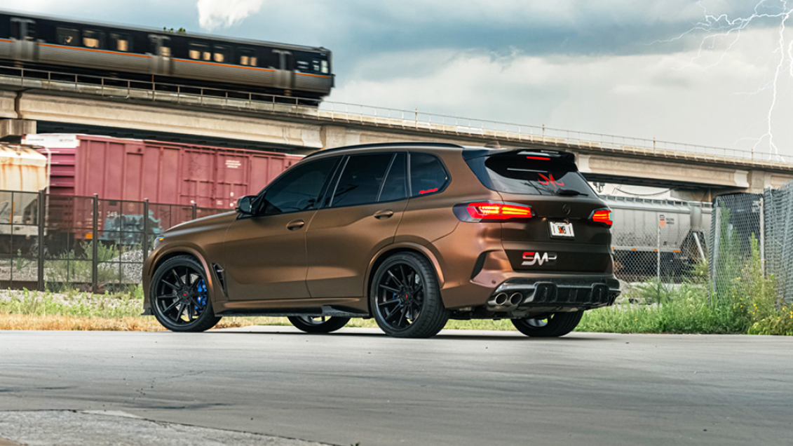 2022 BMW X5 M on 22" Ferrada Wheels CM2 Matte Black with Gloss Black ...
