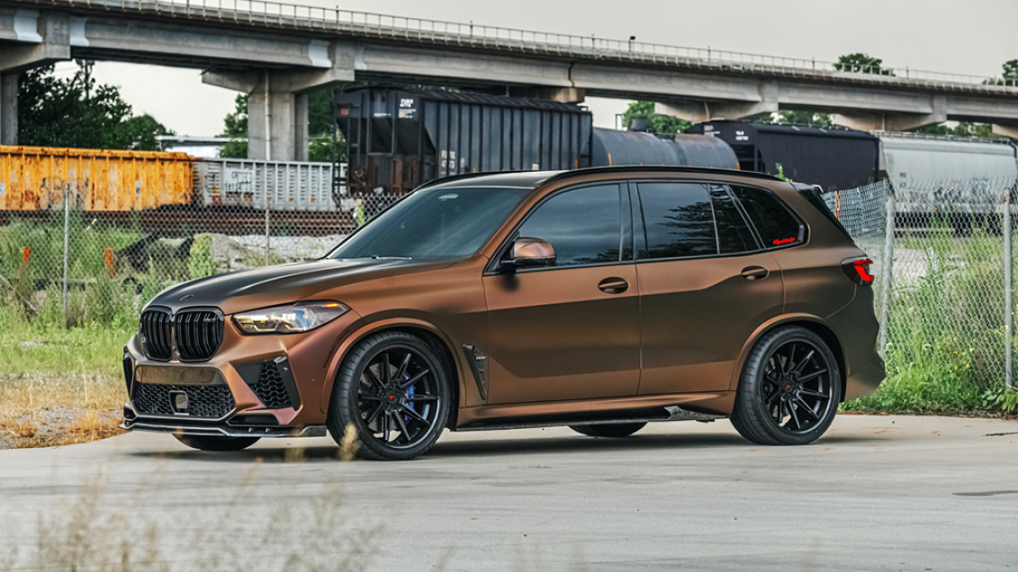 2022 BMW X5 M on 22" Ferrada Wheels CM2 Matte Black with Gloss Black ...