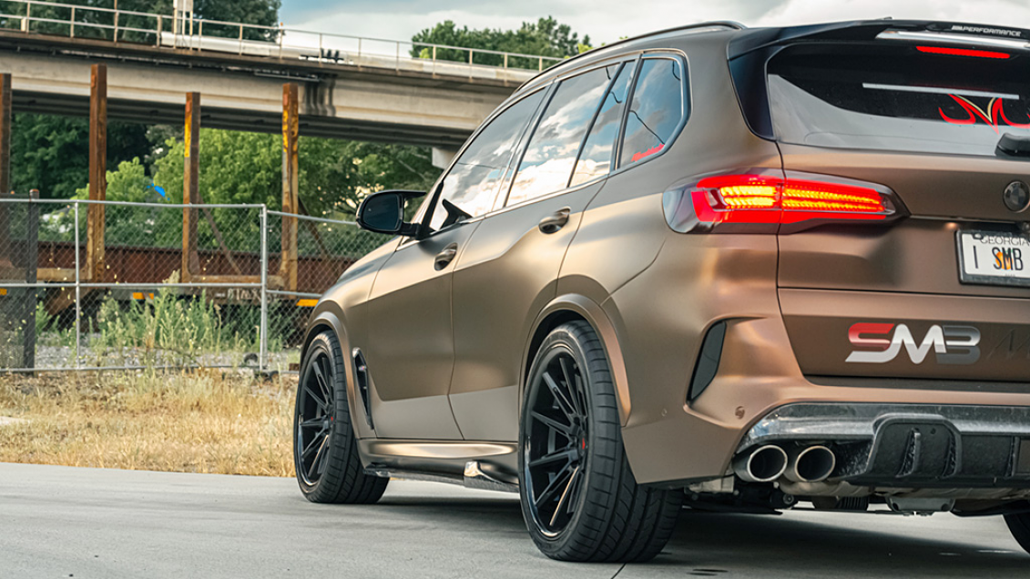 2022 BMW X5 M on 22" Ferrada Wheels CM2 Matte Black with Gloss Black ...