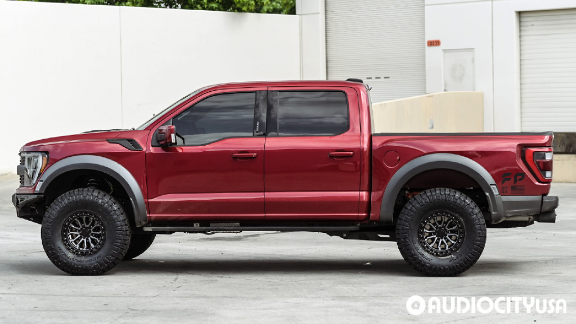 2022 Ford F-150 on 17" TIS Off-Road Wheels 556AB Satin Anthracite with Black Simulated Bead Ring ...