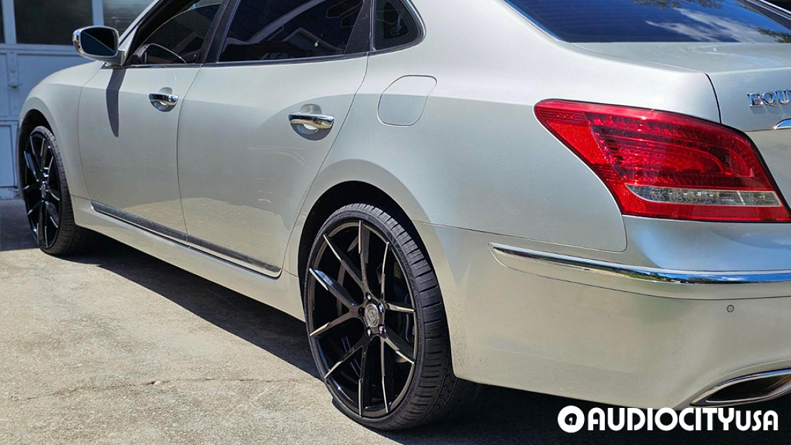 2011 Hyundai Equus on 22" Lexani Wheels Stuttgart Black with Machined ...
